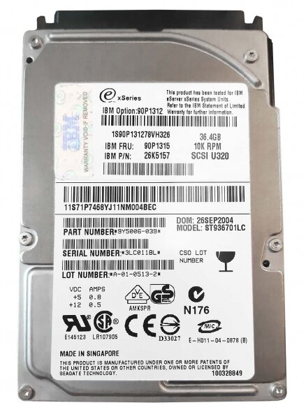 Жесткий диск IBM 90P1315 36,4Gb 10000 U320SCSI 2,5" HDD