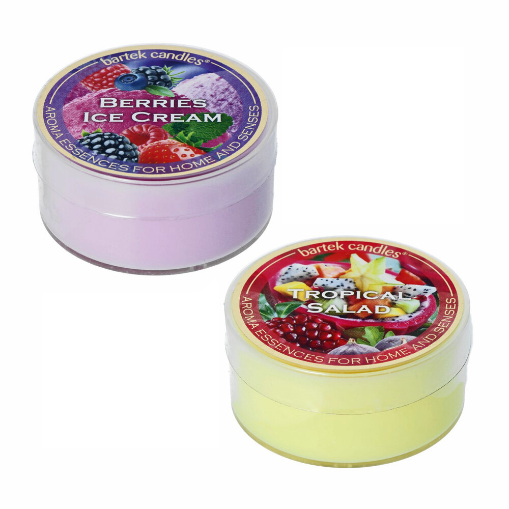 BARTEK Свеча арома в гильзе 40 г с фруктовым ароматом мандарин яблоко апельсин d 5.5×2.5