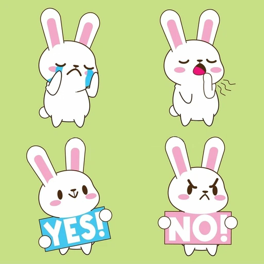 Наклейки стикеры Зайки