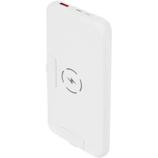 Внешний аккумулятор Rombica NEO Wireless PD White, 10 000 мАч, QI, БЗУ 15Вт, PD, Qcharge