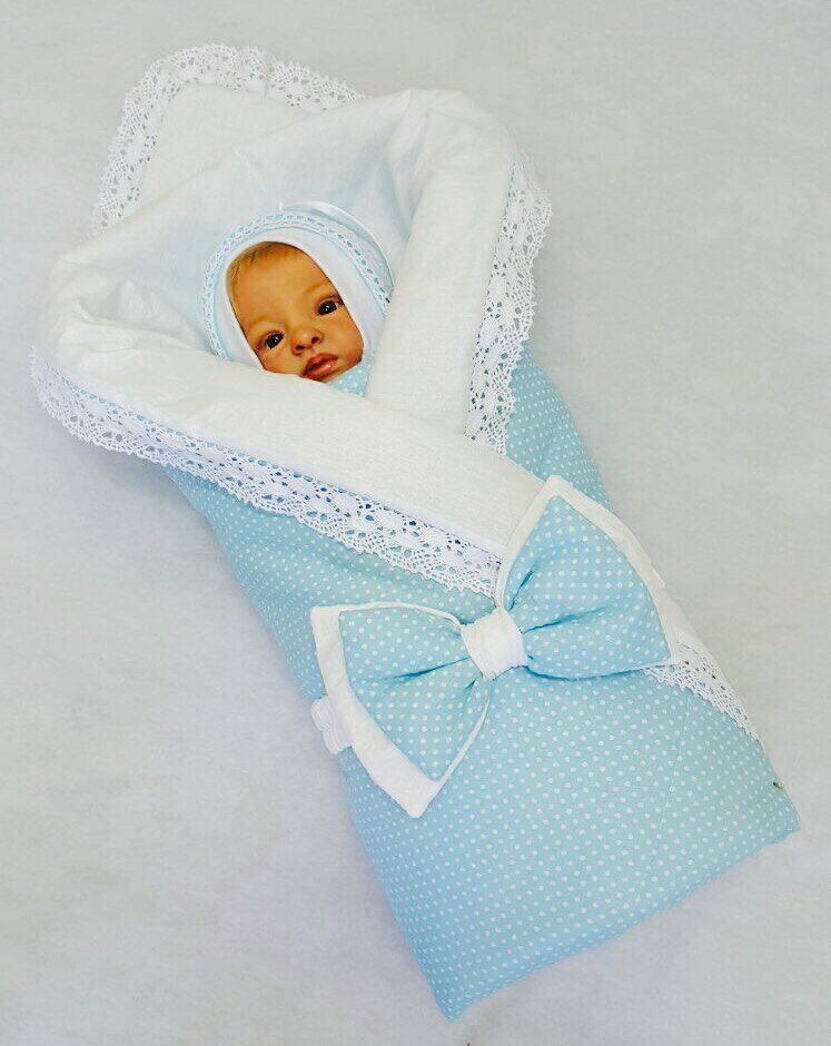 Конверт на выписку LOVELYFAMILY летний Матрешка голубой