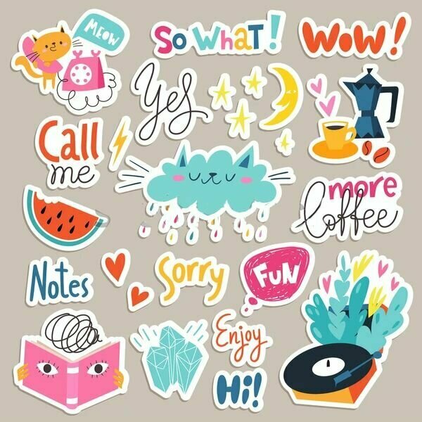 Наклейки стикеры надписей