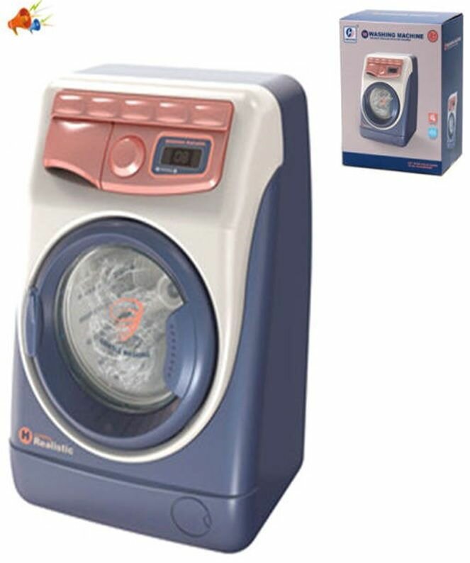 Игрушечная Стиральная машина со светом и звуктом синяя YH129-3CE