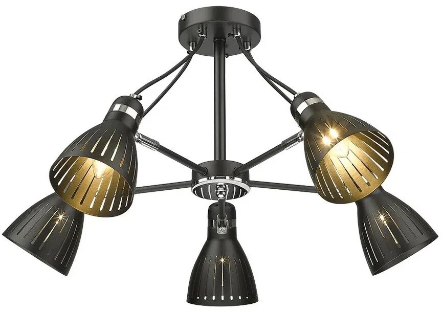 Люстра потолочная Velante 219-023-05 E14 5*40 Вт черный, хром