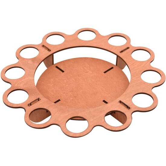 Подставка для кулича и яиц Мультидом "Цветок" МБ18-250, дерево, d 24см, высота 4см