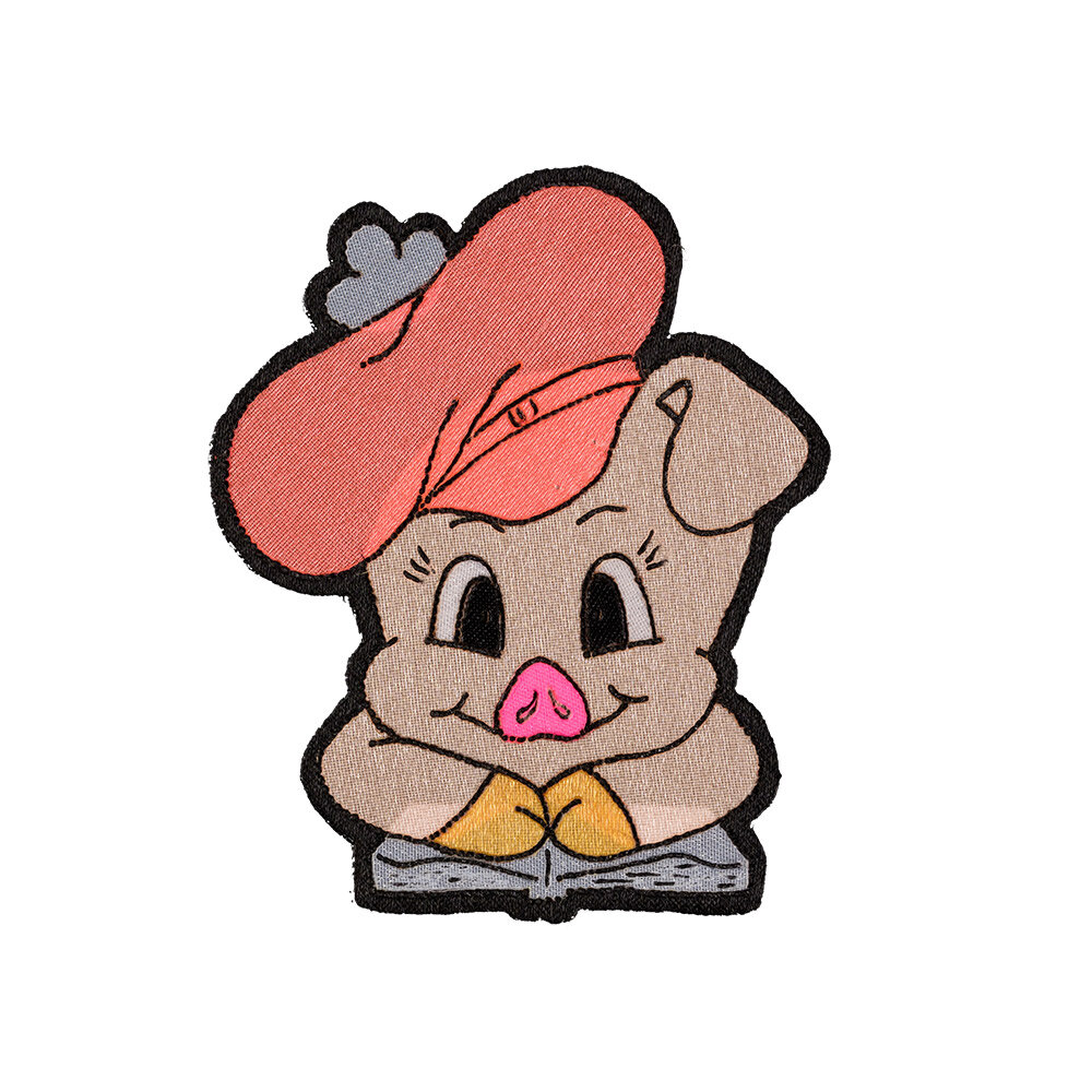 BLITZ термоаппликация №1 1-48 свинка в кепке декоративный элемент для одежды и ткани