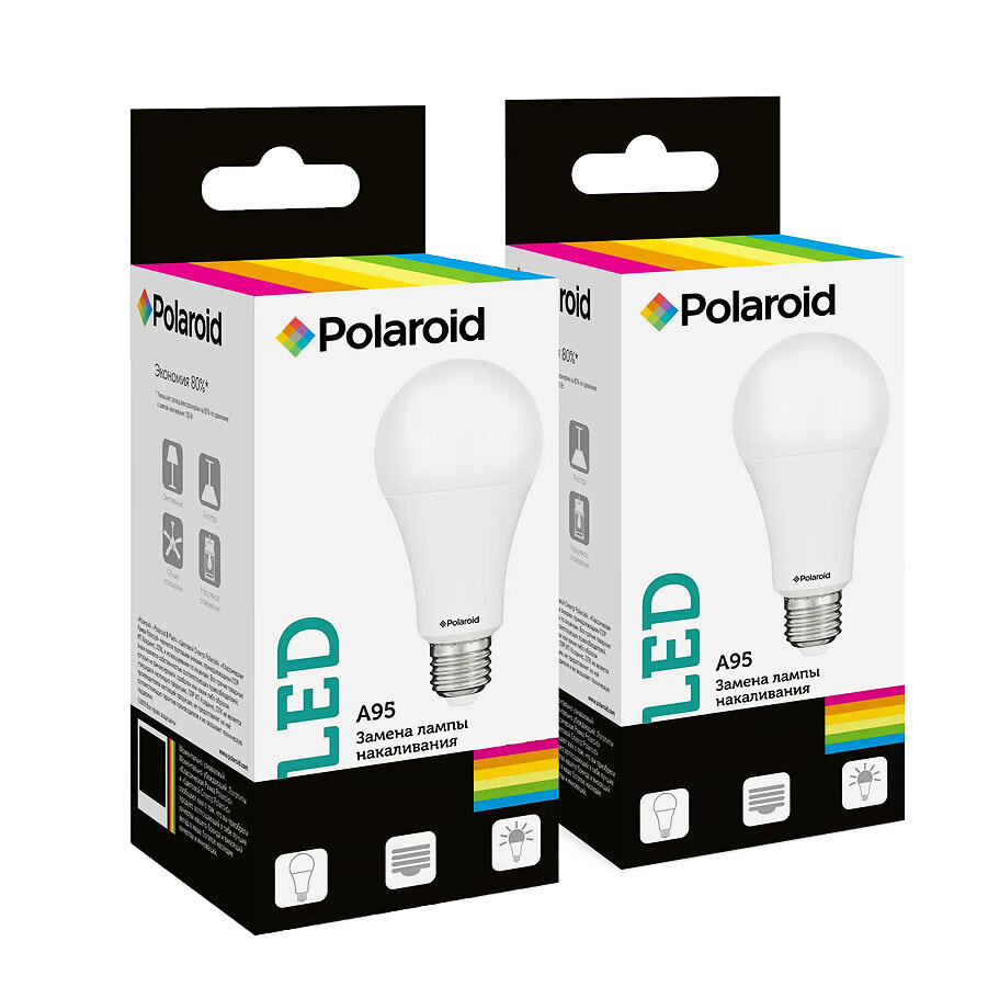 Светодиодная лампа Polaroid 220V A95 25W 4000K E27 2010lm (2 шт.)