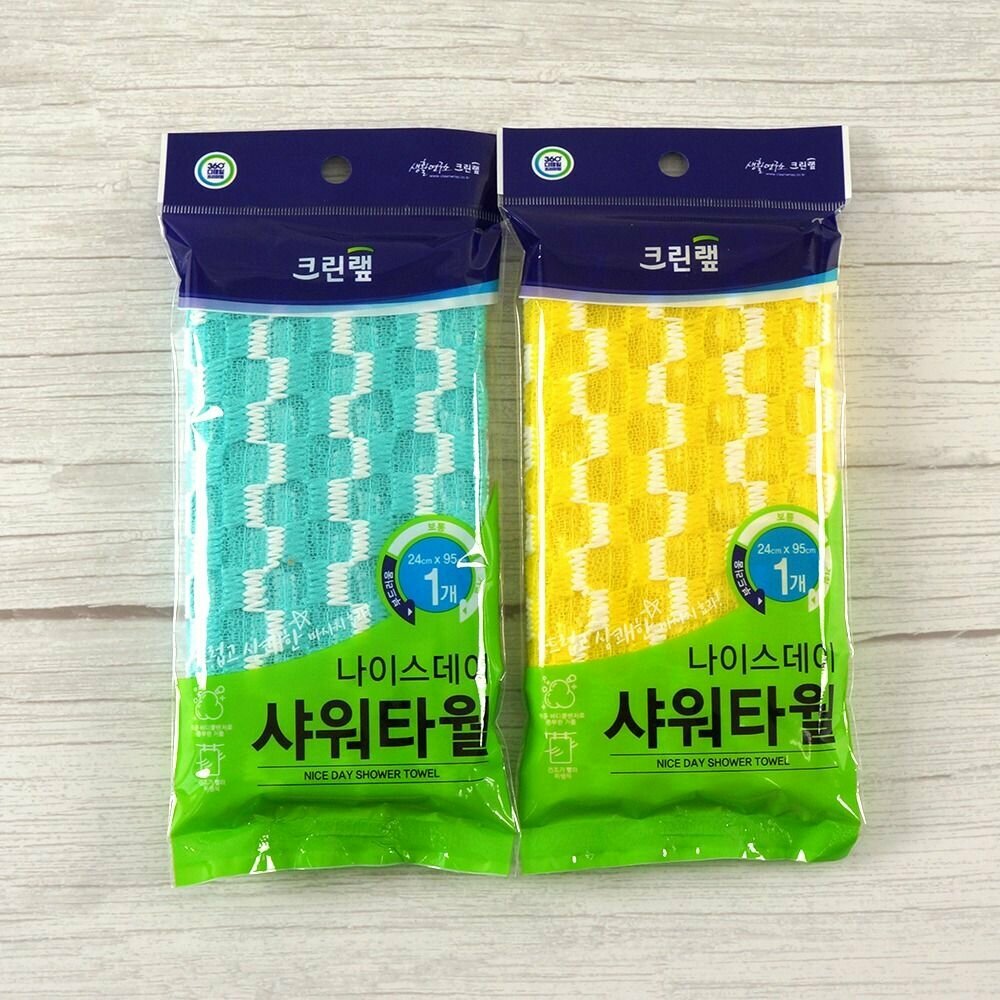 Clean Wrap Мочалка для тела с плетением Сетка и объёмными нитями Inaus мягкая размер: 24 х 95 см 1шт