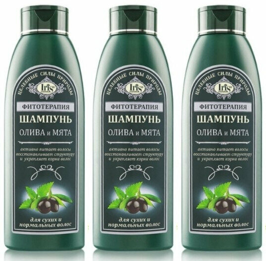 Iris Шампунь Фитотерапия олива и мята 500мл,3 шт