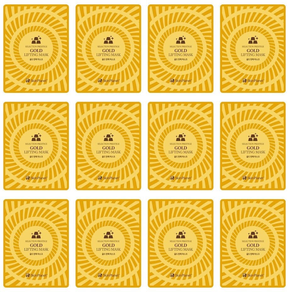 Mijin Skin Planet Маска тканевая для лица с золотом лифтинг-эффект Skin Planet GOLD LIFTING Mask, 25 гр, 12 шт/