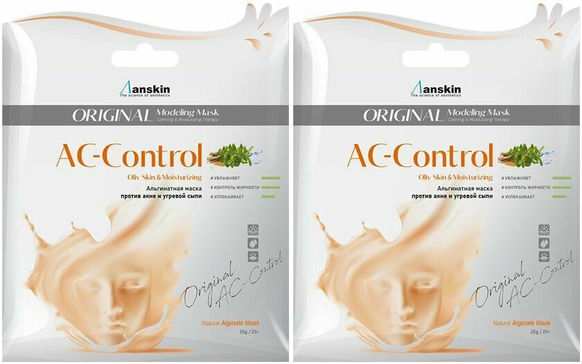Anskin Альгинатная маска для лица AC Control Modeling Mask, для проблемной кожи, 25 гр - 2 шт /