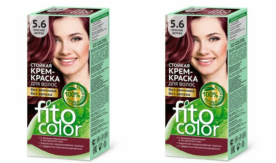 Fito Косметик Стойкая крем-краска для волос Красное дерево 115 мл 2 шт