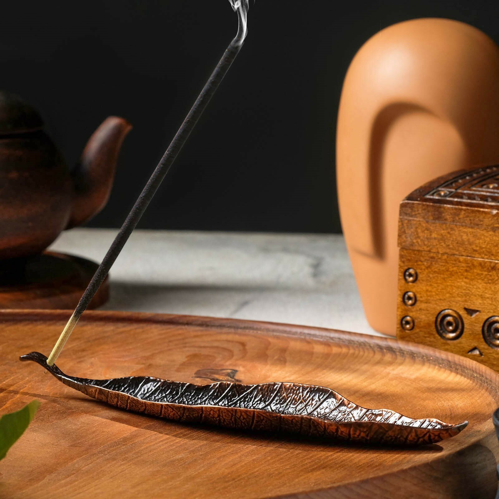 Подставка для благовоний TAKE IT EASY «Опавший лист», 21×4 см