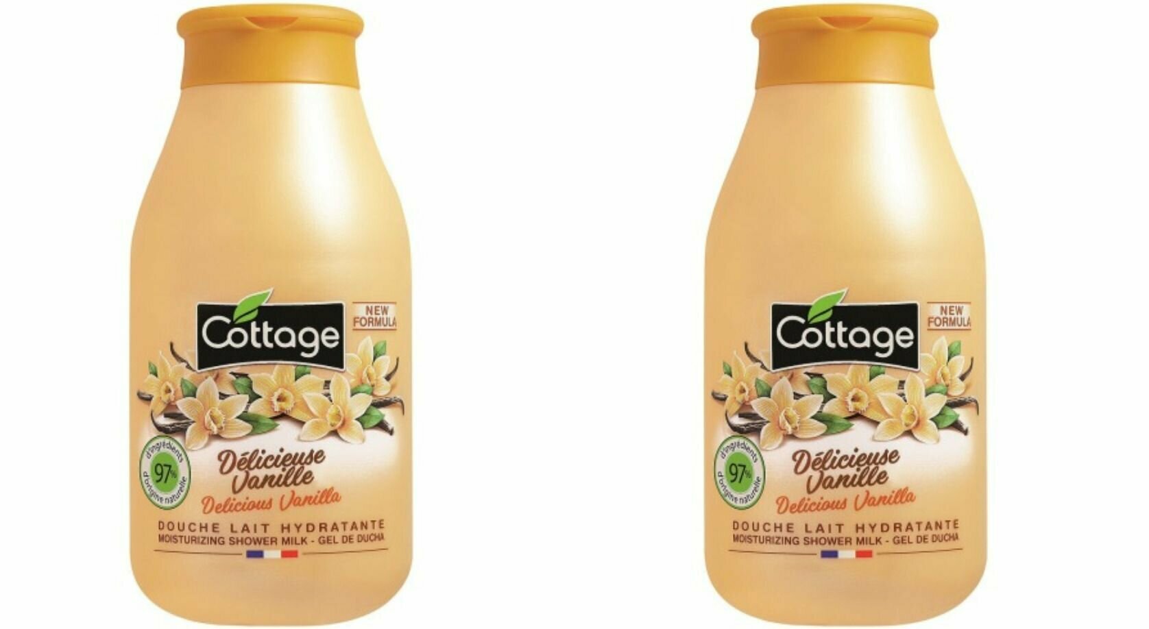 Cottage Молочко для душа увлажняющее ваниль,250 мл,2 шт