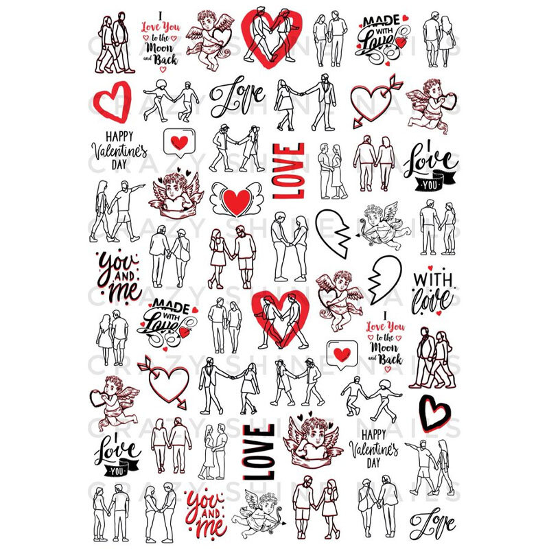 Слайдер-дизайн Crazy Shine Nails mini №1106 Парочки