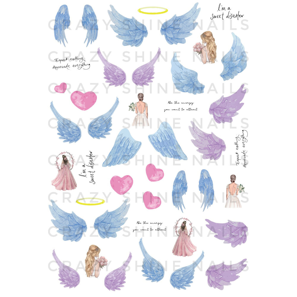 Слайдер-дизайн Crazy Shine Nails mini №1150 Ангелы