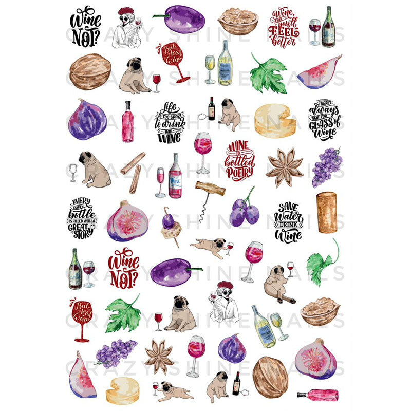 Слайдер-дизайн Crazy Shine Nails mini №1080 Вино