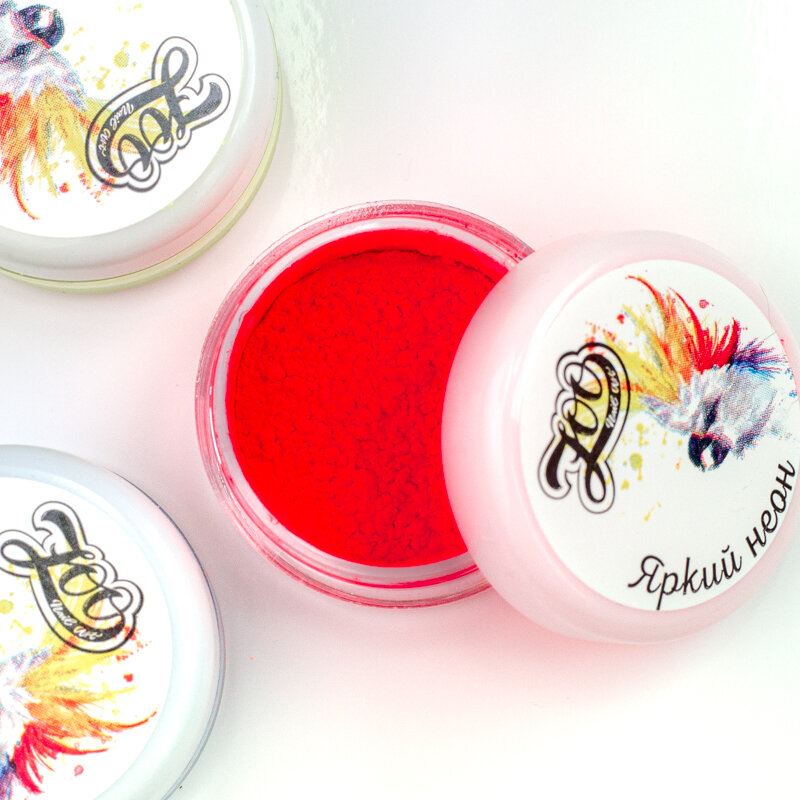 Пигмент для втирки Яркий неон Zoo Nail Art 1607 коралловый, 1 г