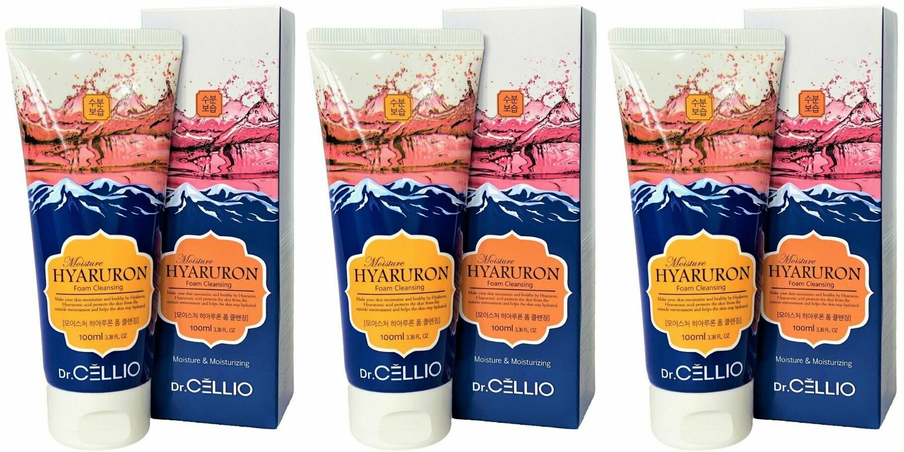 Dr. Cellio Пенка для умывания G70 Hyaluron Foam Cleansing, с гиалуроновой кислотой, 100 мл, 3 шт