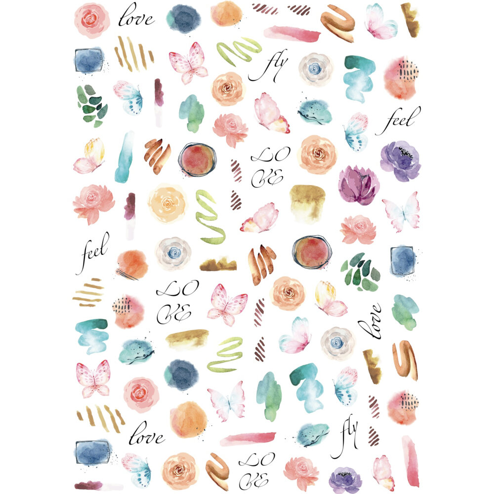 Слайдер-дизайн Crazy Shine Nails №2123 Акварель