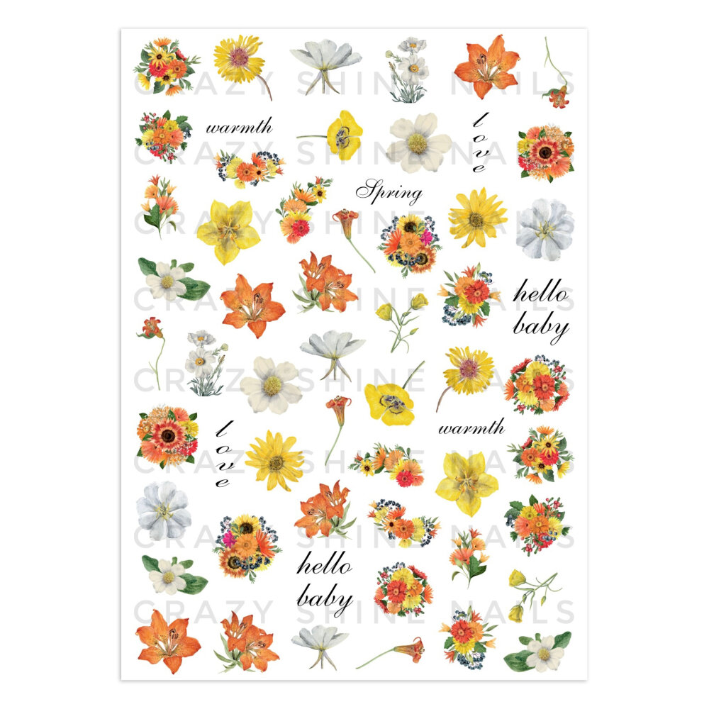 Слайдер-дизайн Crazy Shine Nails mini №1135 Весна