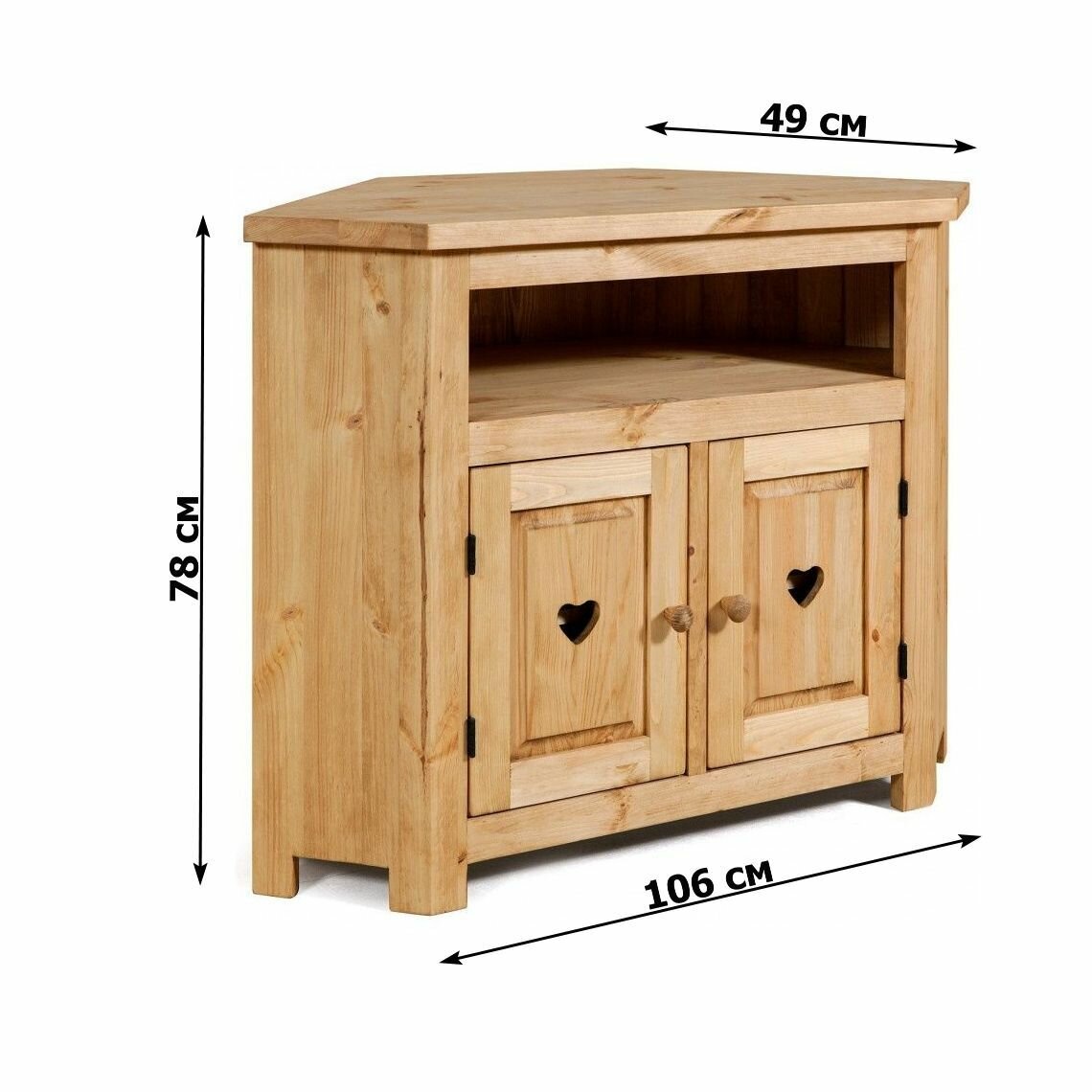 Тумба для ТВ угловая Прованс Pin Magic KTTVA Старение/Воск 106х49х78 см, массив дерева