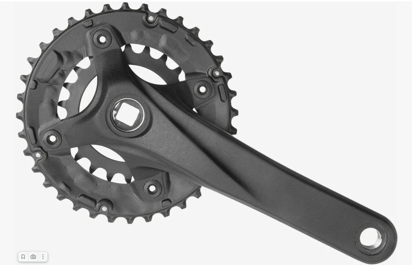 Шатуны-система TRIX, 9x2 скоростей, 22/36зуб, шатуны 170мм, под квадрат, черные