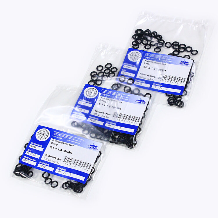 Кольца резиновые уплотнительные (O-ring) 5.1х1.6 70NBR (упаковка 100 шт. ±5%)