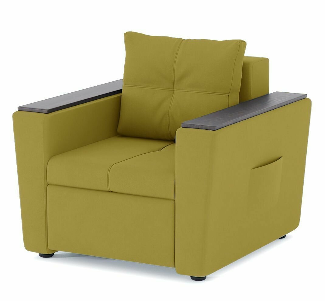 Кресло кровать раскладное для взрослых Дубай Майами еврокнижка, велюр Зара Йеллоу 44