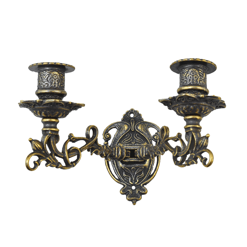Канделябр настенный, подсвечник на 2 свечи антик