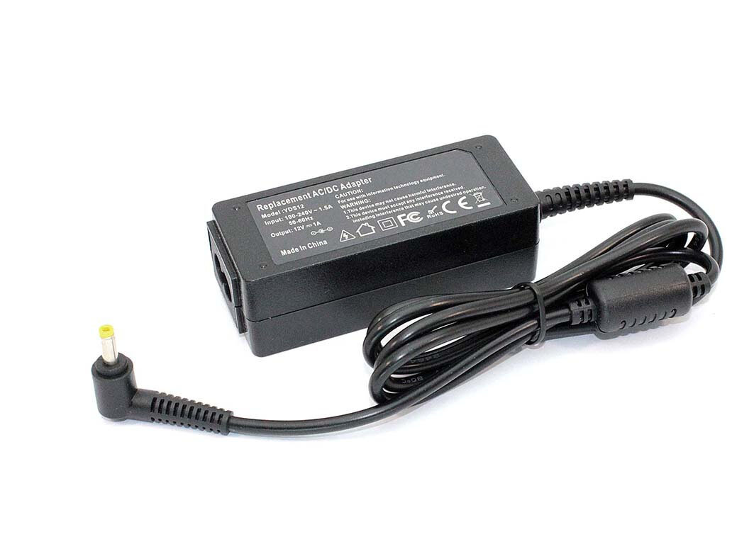 Блок питания (сетевой адаптер) OEM для монитора и телевизора LCD 12V 1A 12W 4.0x1.7 мм черный, без сетевого кабеля