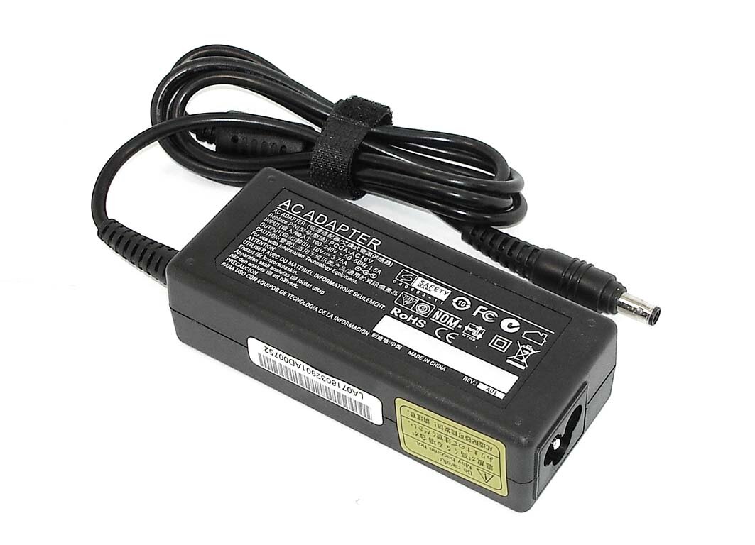 Блок питания (сетевой адаптер) OEM для ноутбуков Samsung 16V 3.75A 60W 5.5x3.0 мм с иглой черный, с сетевым кабелем