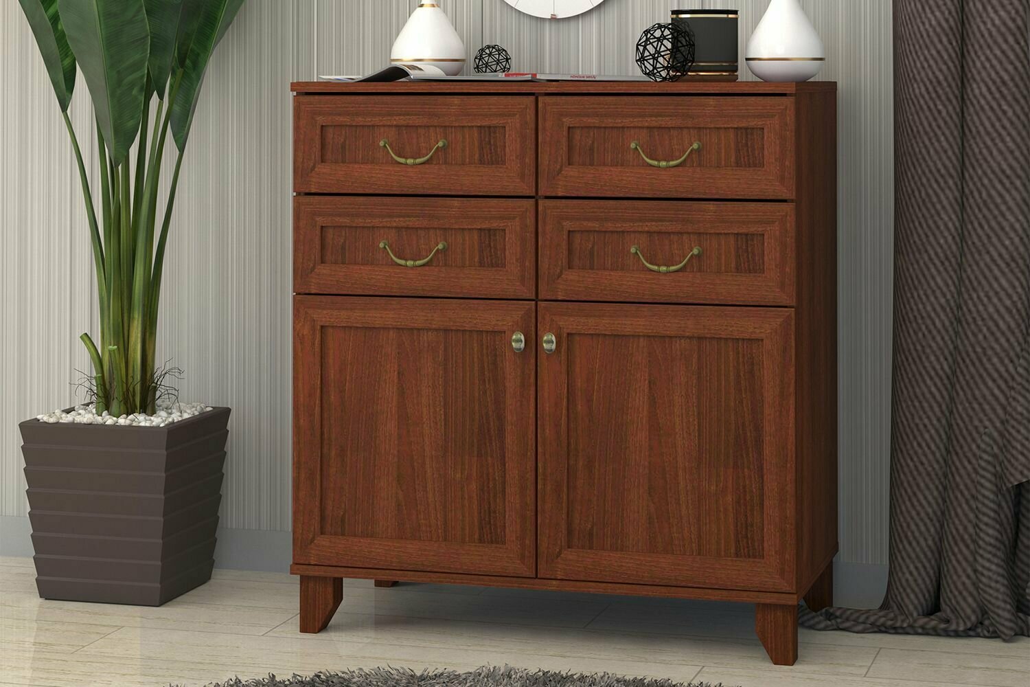 Комод Ренди 32М 80х40х90 ноче мария луиза, рамка квадро МДФ, ножка №3