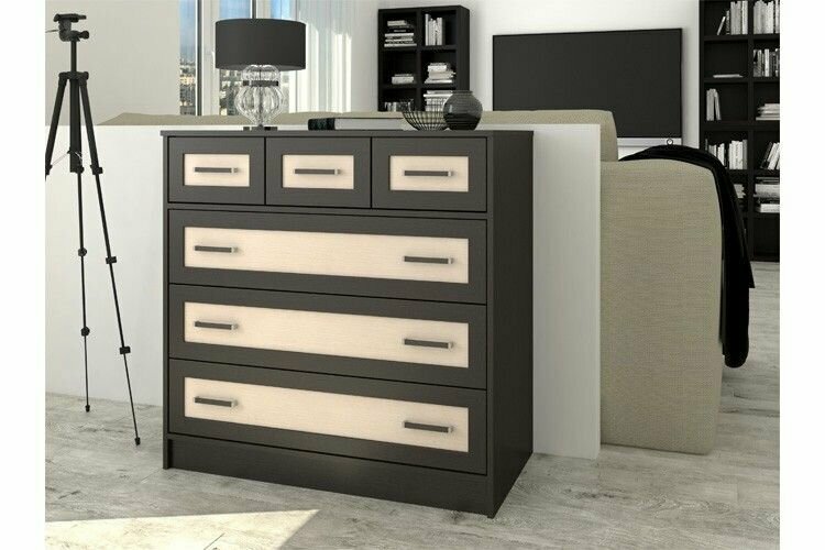 Комод МногоМеб Бонапарт 6 МДФ венге цаво, дуб млечный, рамка квадро