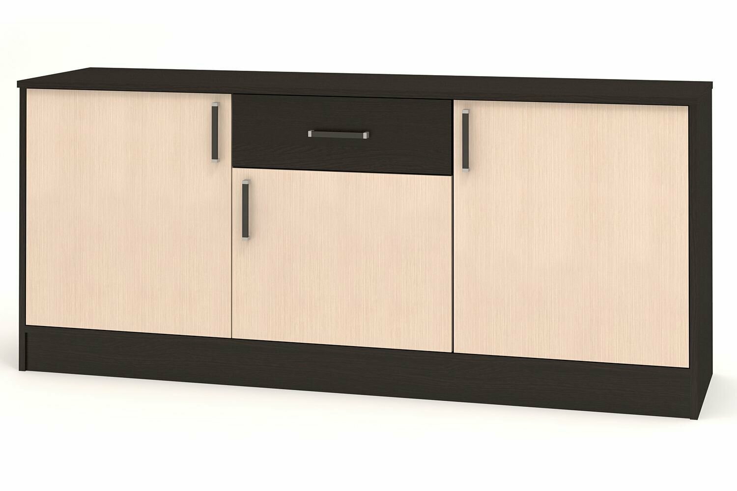 Комод Ричард 1.3 ЛДСП 160х42х70 венге цаво, дуб млечный, 3 дверцы и ящик