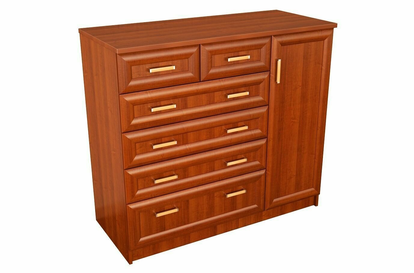 Комод К-9 120х50х108 ноче мария луиза, рамка овал, 6 ящиков и дверца справа