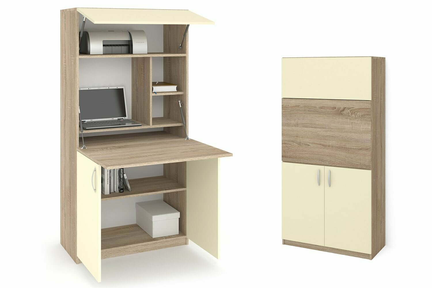 Стол-трансформер Школьник-7 ЛДСП дуб сонома, крем вайсс