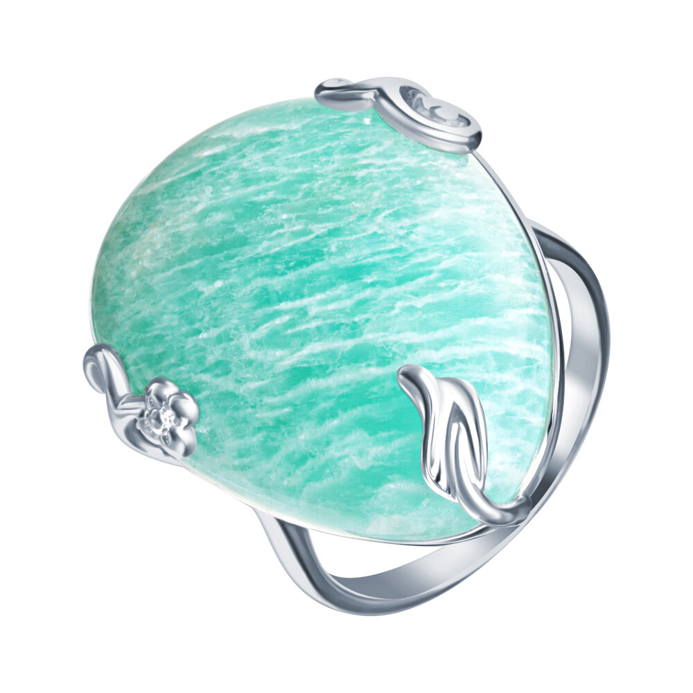 Кольцо, серебро, 925 проба, амазонит