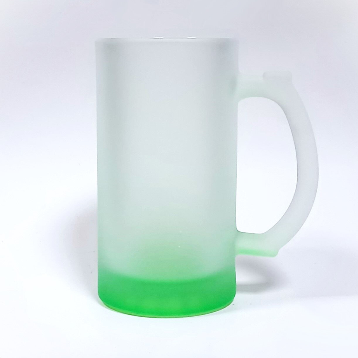 Кружка стеклянная Пивная прозрачная матовая, 500мл (зеленая)