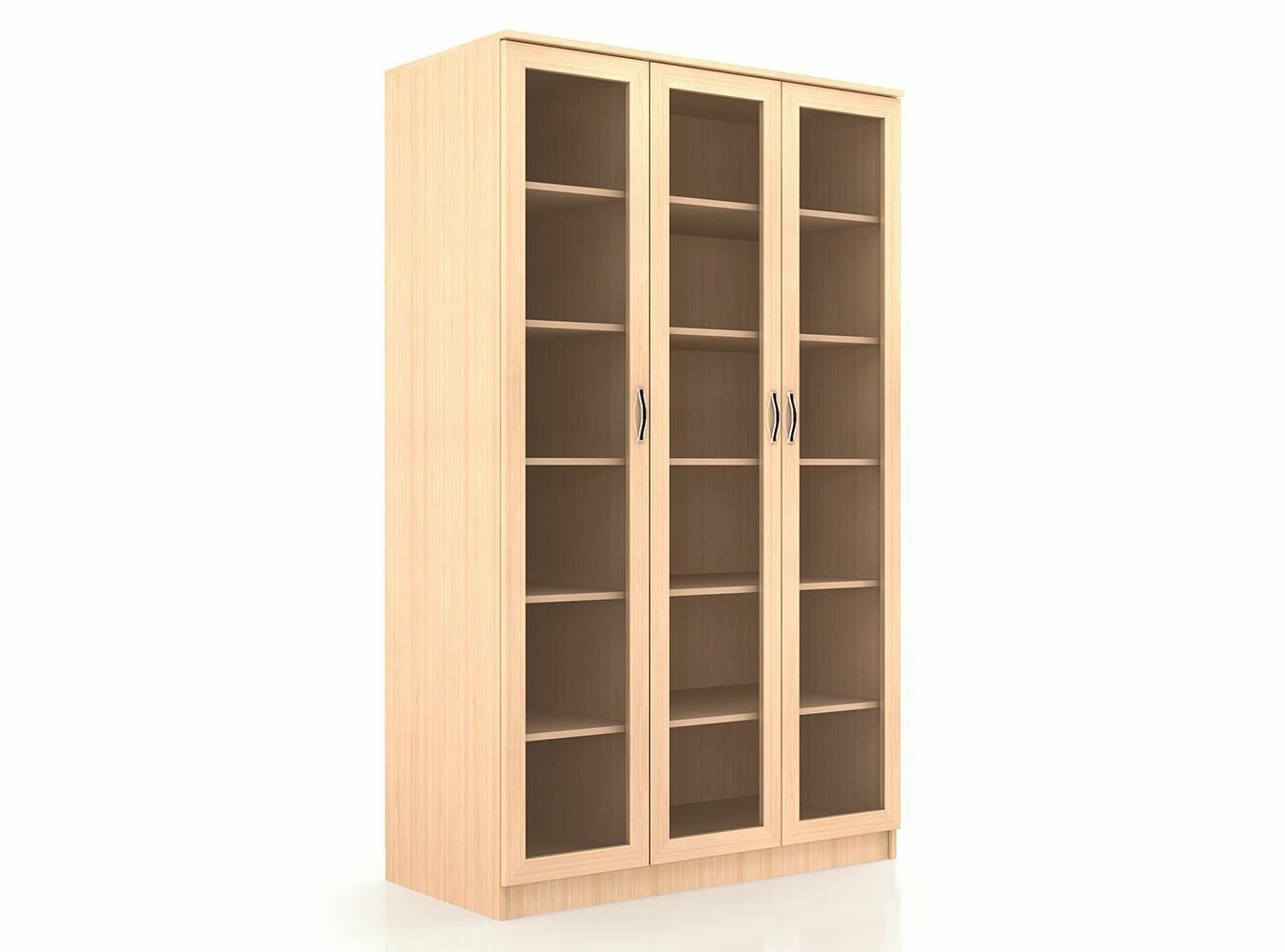 Шкаф распашной МногоМеб Т-1С три дверцы, 150х50x220 дуб млечный, стекло, рамка квадро МДФ