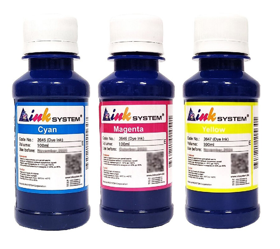 Чернила Inksystem (Фото) водные для Epson 3 цв. по 100 мл (C, M, Y)