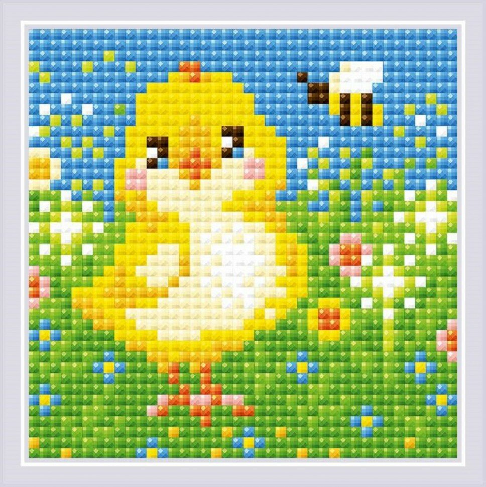 Набор Риолис #АМ0075 Петя-петушок, Алмазная Мозаика, 10 х 10 см