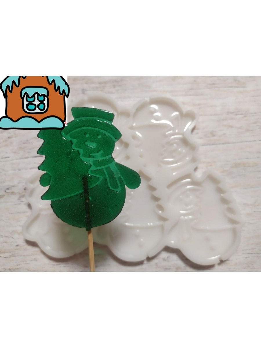 Молд снеговик 5 ячеек 8 см