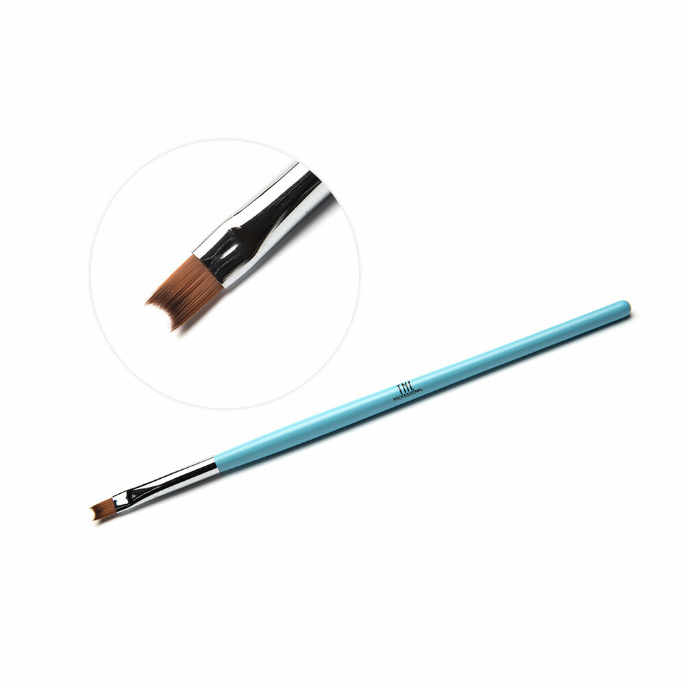 Кисть для дизайна ногтей TNL фигурная Полукруг (голубая)
