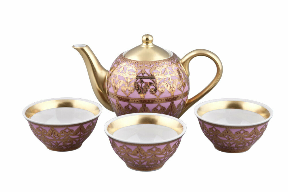 Чайный набор 4 предмета Тет-а-тет Rudolf Kampf Александрия, розовый
