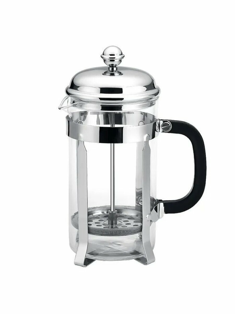 Чайник френч-пресс хром/чёрный 600мл