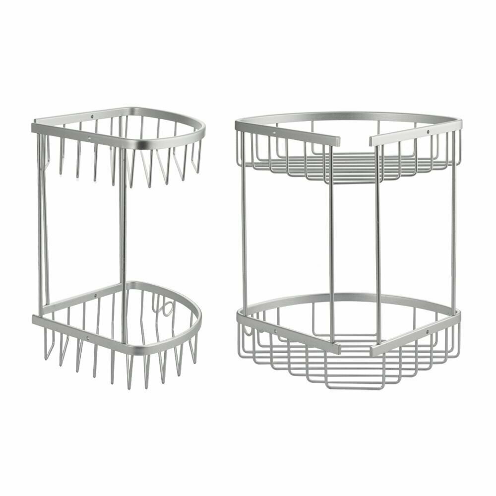 Полка для ванной угловая санакс, на стену, алюминий