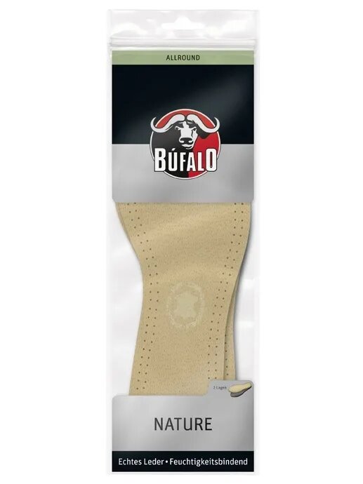 Bufalo "Nature" стельки кожаные (нат. кожа+латекс+уголь) Размер 44