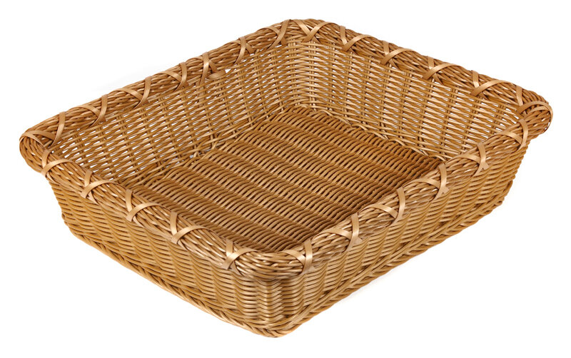 Корзинка для хлеба плетеная прямоугольная 45х40х11см коричневая