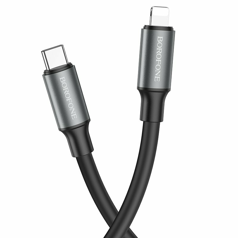 Кабель-переходник USB-type C to Lightning Borofone BX82 PD Bountiful iPhone 20W, 1m (черный)